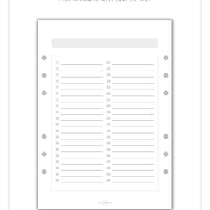 Numbered Blank List | Simple List Template | Printable List | Digital ...