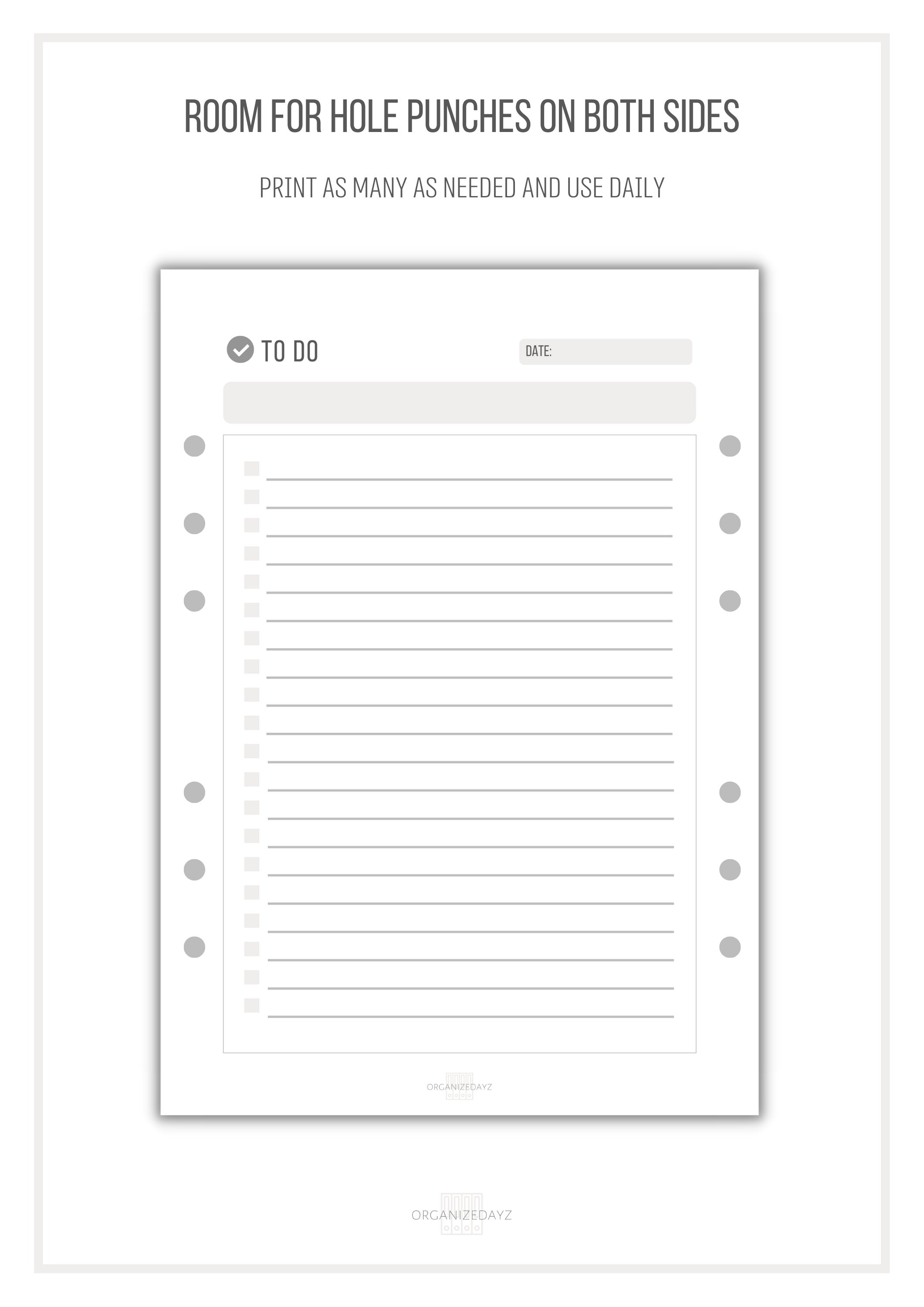 To Do List | Minimal Task List | Simple to Do List | Productivity ...