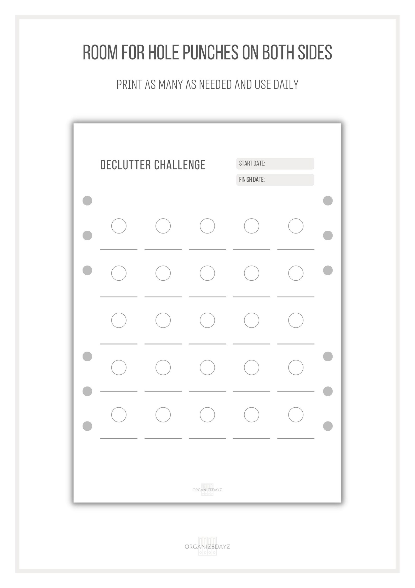 Printable Declutter Challenge | Fillable Checklist | Planner Insert ...