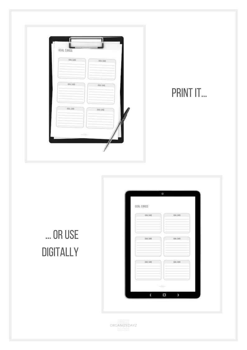 Goal Cards | Goal Setting | Printable Goal Card | Motivation Cards ...