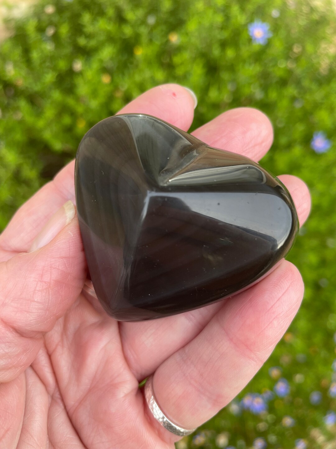 Rainbow Obsidian Heart - Etsy