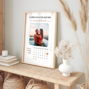 Personalized Couple Poster Calendar Meeting Date Photo First Names ...