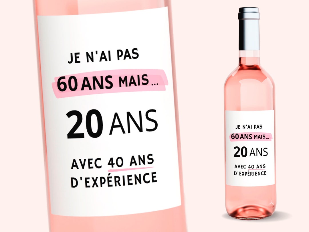 60th Birthday Wine Label Gift Idea for Men and Women Birthday Gift I Am ...