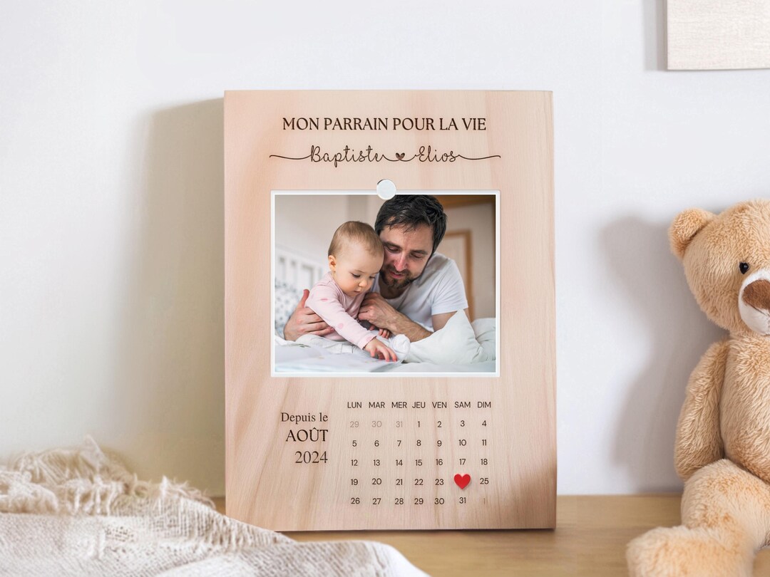 Personalized Godfather Godmother Frame Calendar Baptism Date Photo ...