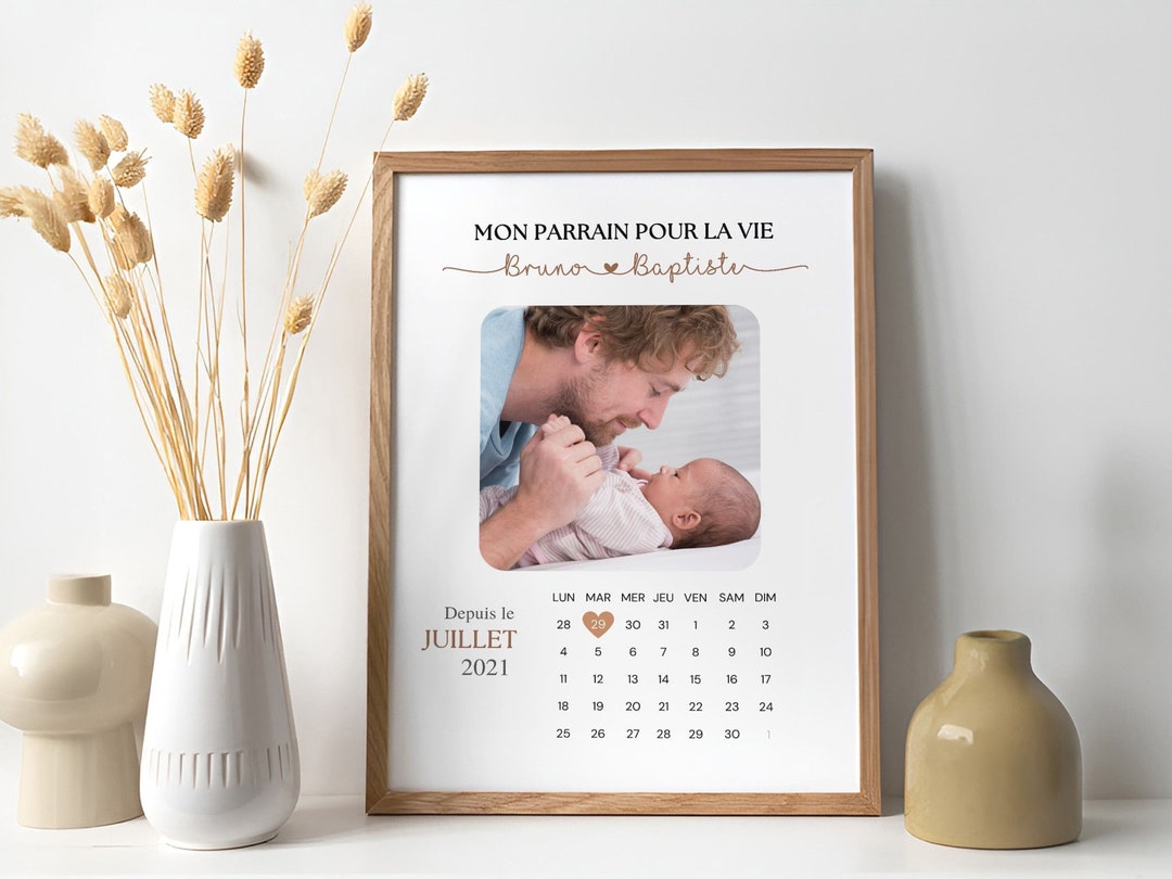 Affiche parrain marraine personnalisée calendrier date de - Etsy France