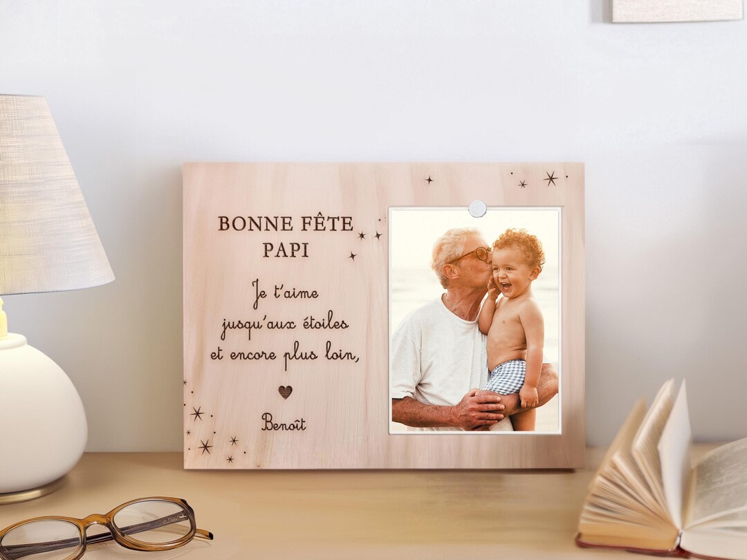 Grandfather's Day Personalized Gift Photo Frame for Grandpa in Engraved ...