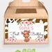 EDITABLE Highland Cow Gable Gift Box Label, Cow Birthday Party Favor ...