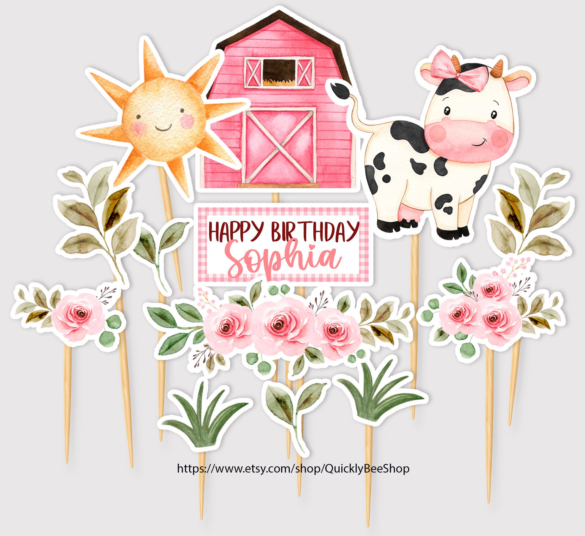 EDITABLE Holy Cow Gable Gift Box Label, Cow Birthday Party Favor Box ...
