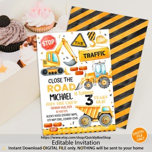Construction Birthday Party Signs, Dump Truck Welcome Sign Decorations ...