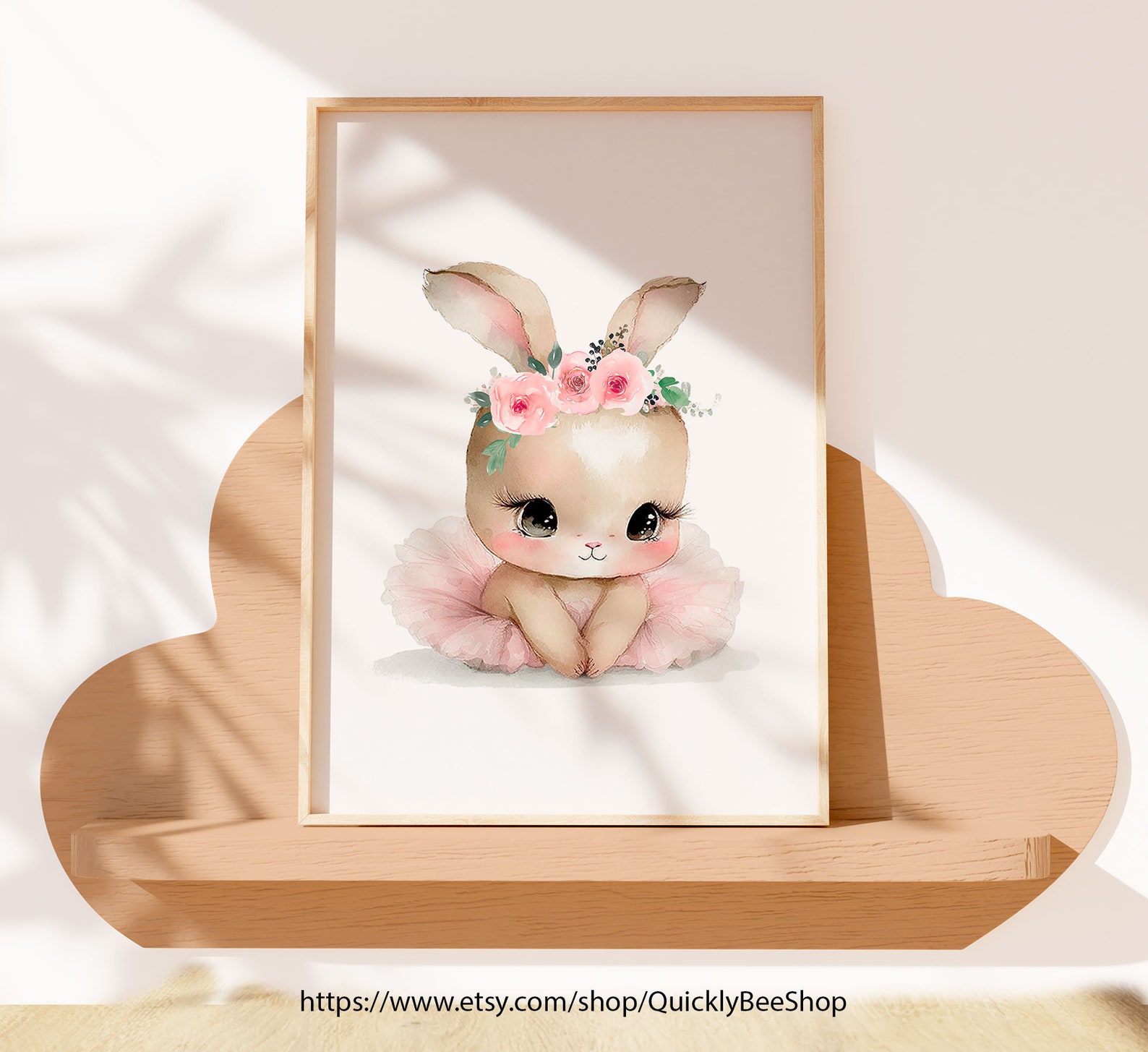 Bunny Ballerina Wall Art, Ballerina Bunny Nursery Wall Decor Set of 3 ...