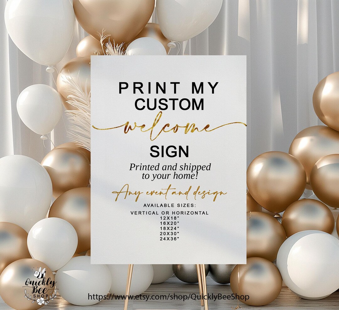 Custom Welcome Sign, Print My Welcome Sign, Print Sign, Custom Design ...