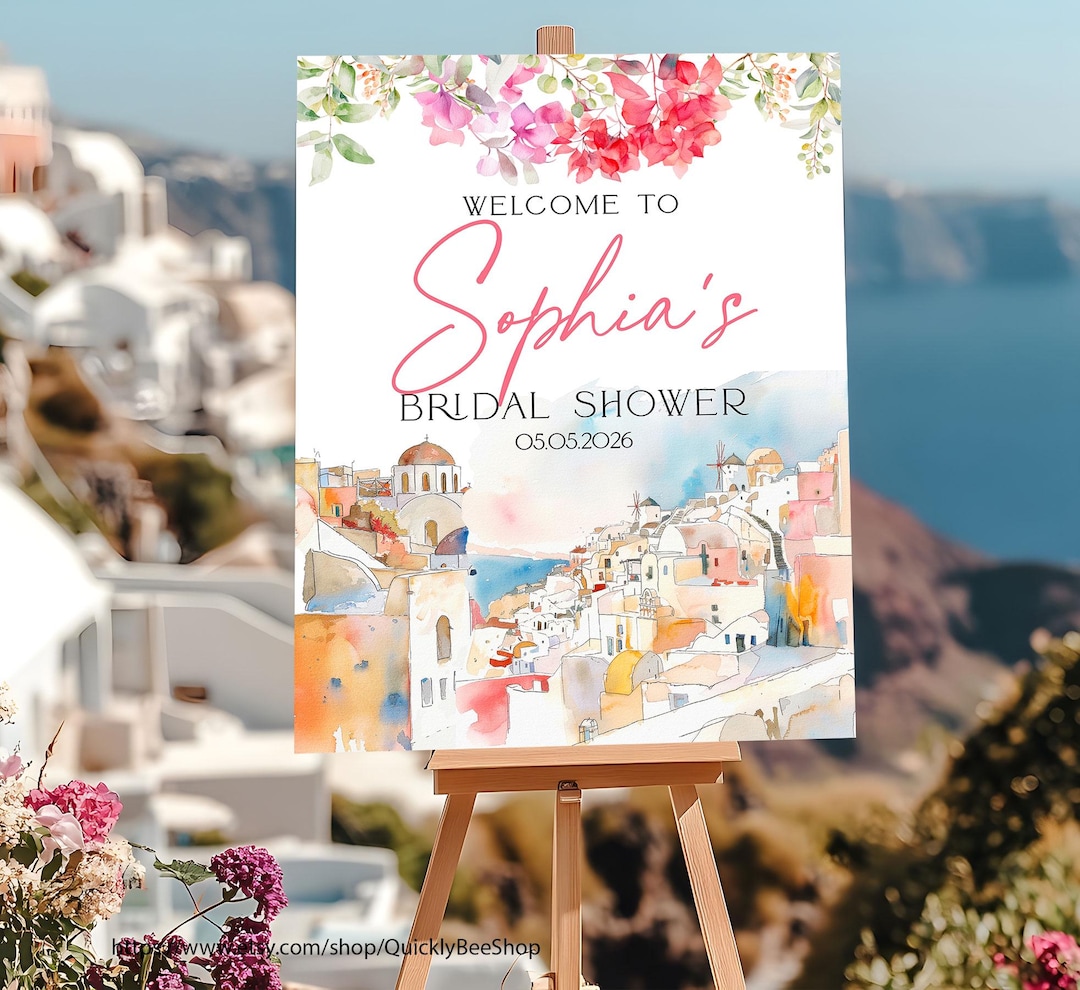 Amalfi Coast Bachelorette Welcome Sign, Mediterranean Decor, Coastal ...