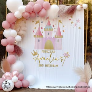 Princess Castle Birthday Party Arch Backdrop, Princess Castle Arch ...
