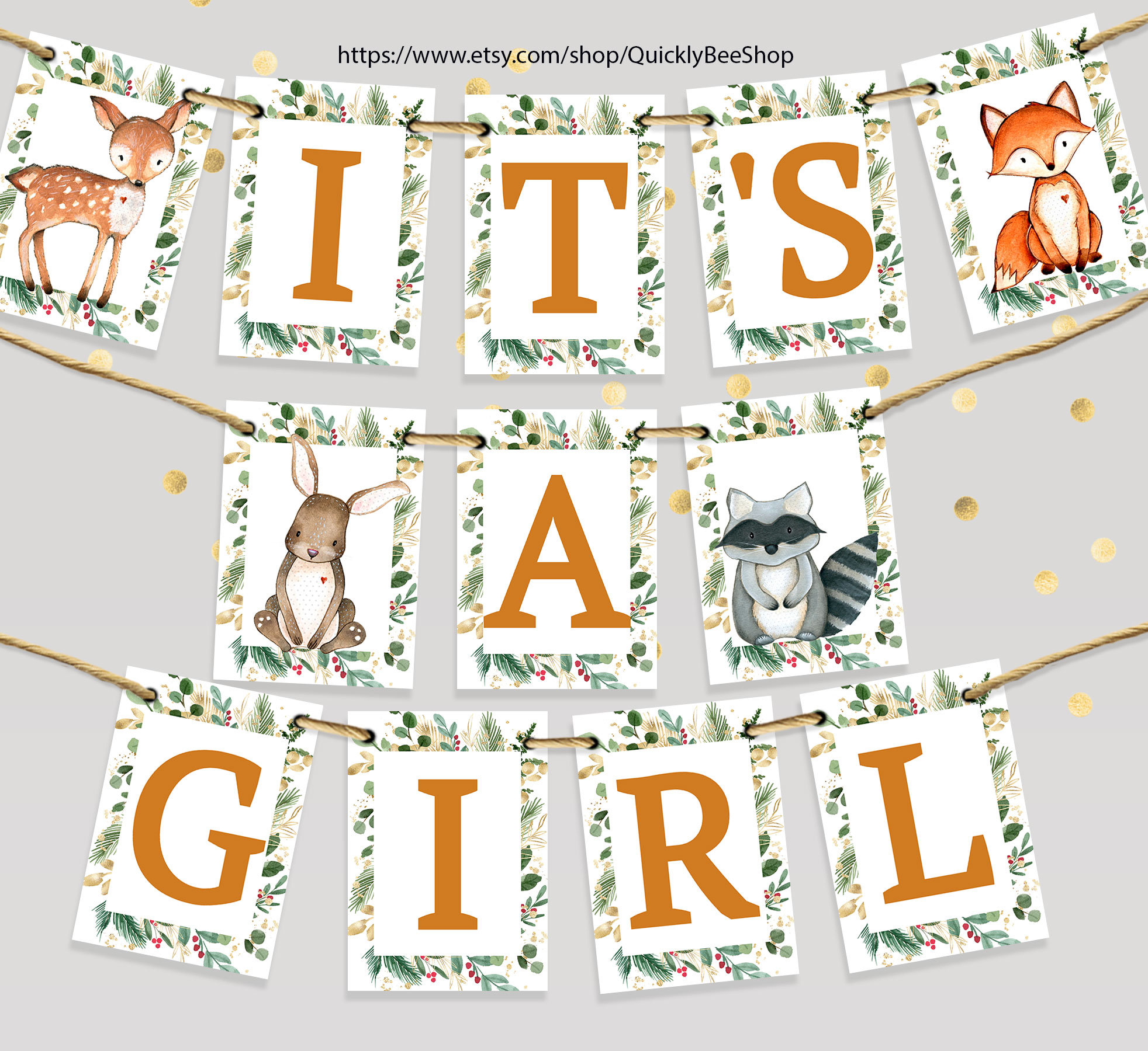 EDITABLE Woodland Baby Shower Banner Welcome Baby Banner - Etsy