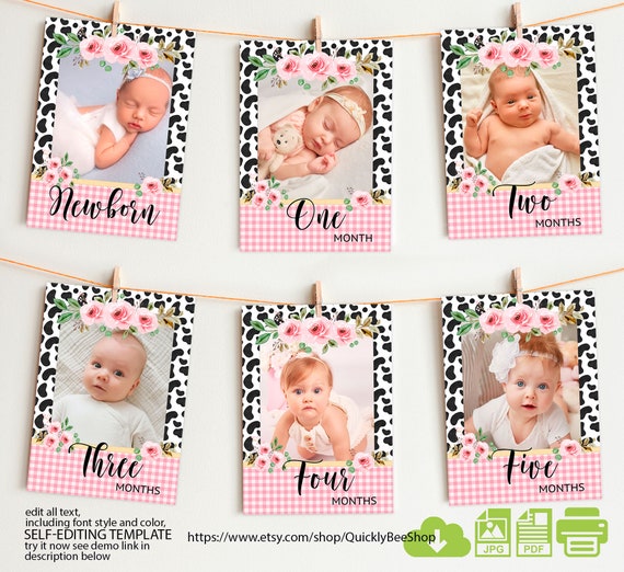 EDITABLE Cow Photo Banner Happy Birthday Banner Printable | Etsy