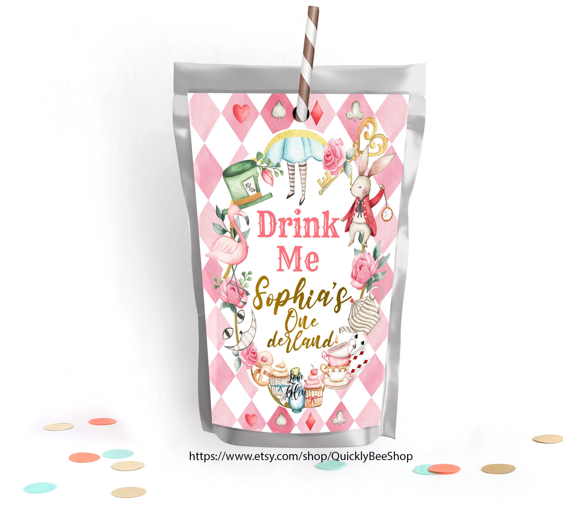 Alice in Wonderland Capri Sun Labels Juice Pouch Labels Alice - Etsy