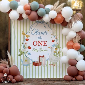 One Silly Goose Birthday Personalized Banner, Birthday Silly Goose ...