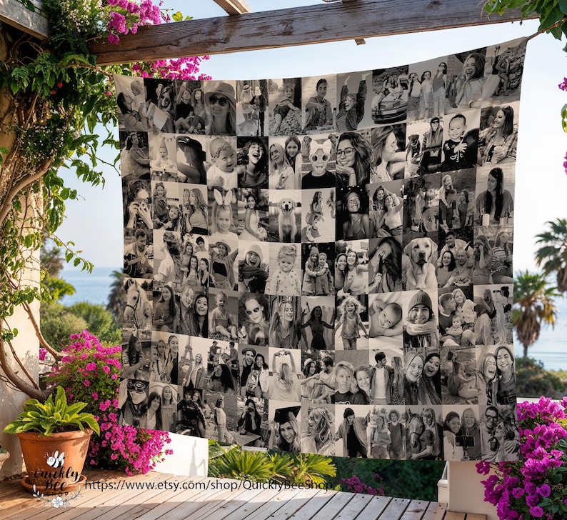 Birthday Backdrop, Fabric Photo Collage, Wedding, Bachelorette Party ...