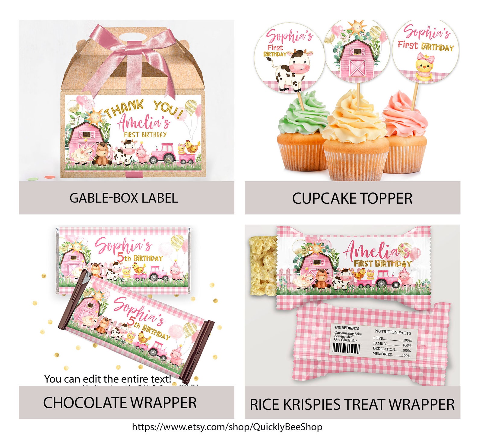 EDITABLE Farm Birthday Party Bundle Digital Template Farm - Etsy