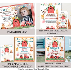 EDITABLE Farm Birthday Party Bundle, Digital Template, Farm Theme ...