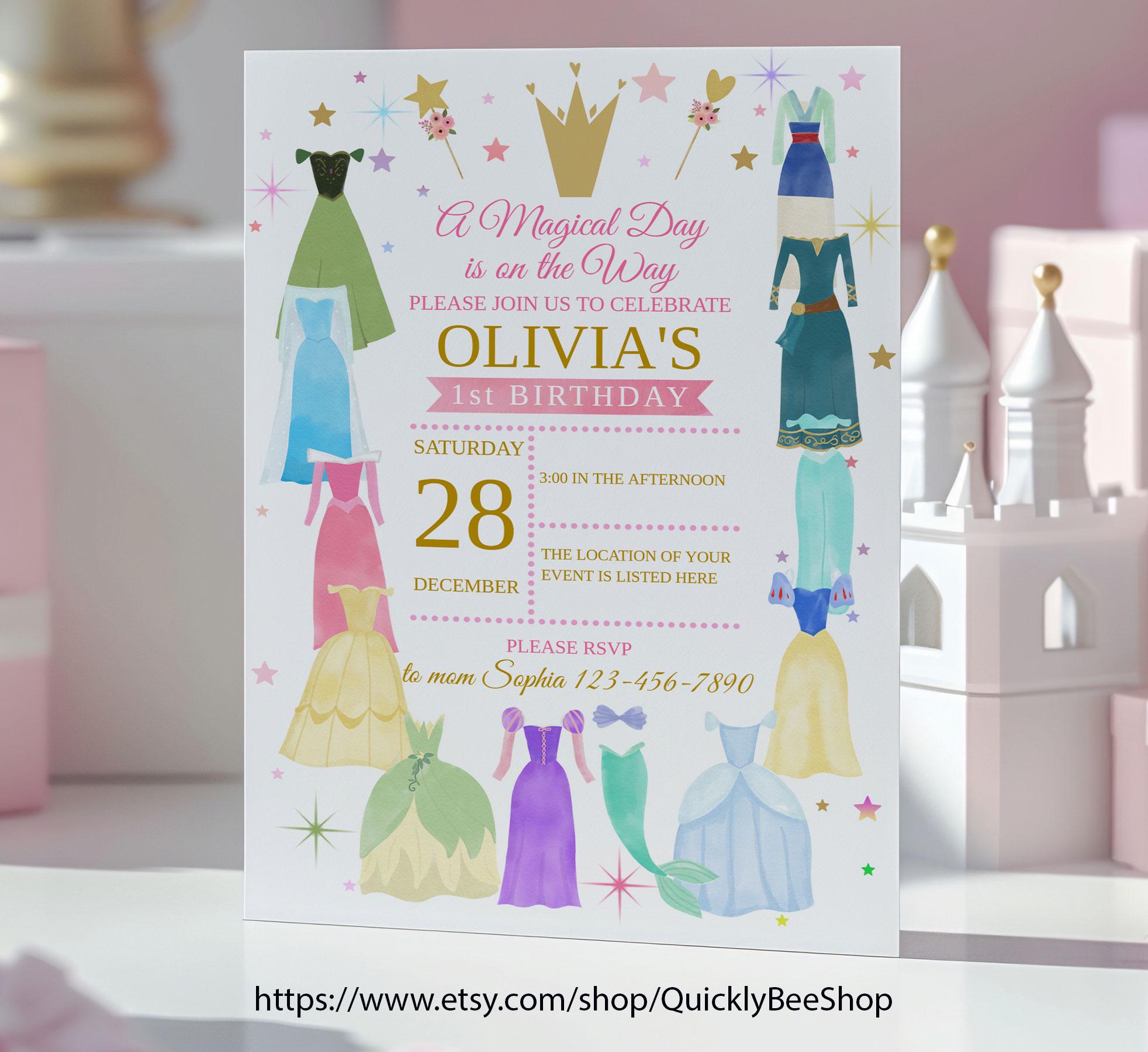 EDITABLE Princess Birthday Invitation, Once Upon a Time Princess ...