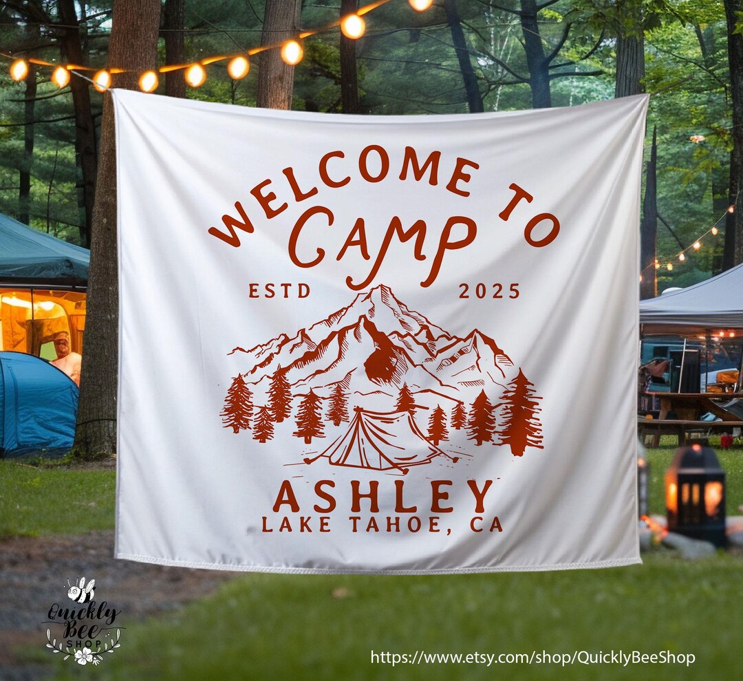 Custom Camp Backdrop, Camp Birthday Party Banner, Camp Bach Sign ...