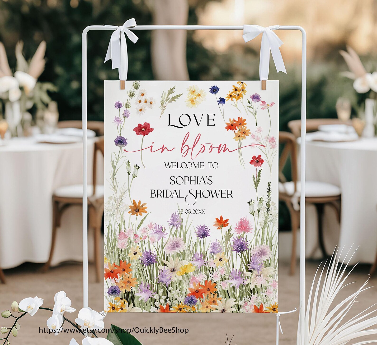 Editable Wildflower Welcome Sign Template, Printable Meadow Bridal ...