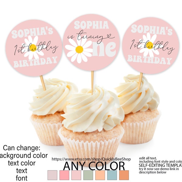 Daisy Cupcake Topper - Etsy