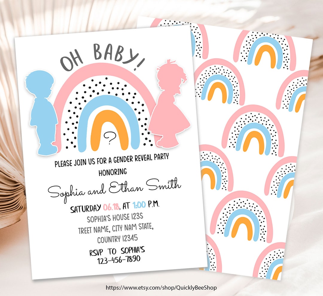 Editable Rainbow Baby Shower Invitation, Rainbow Baby Shower Invite ...