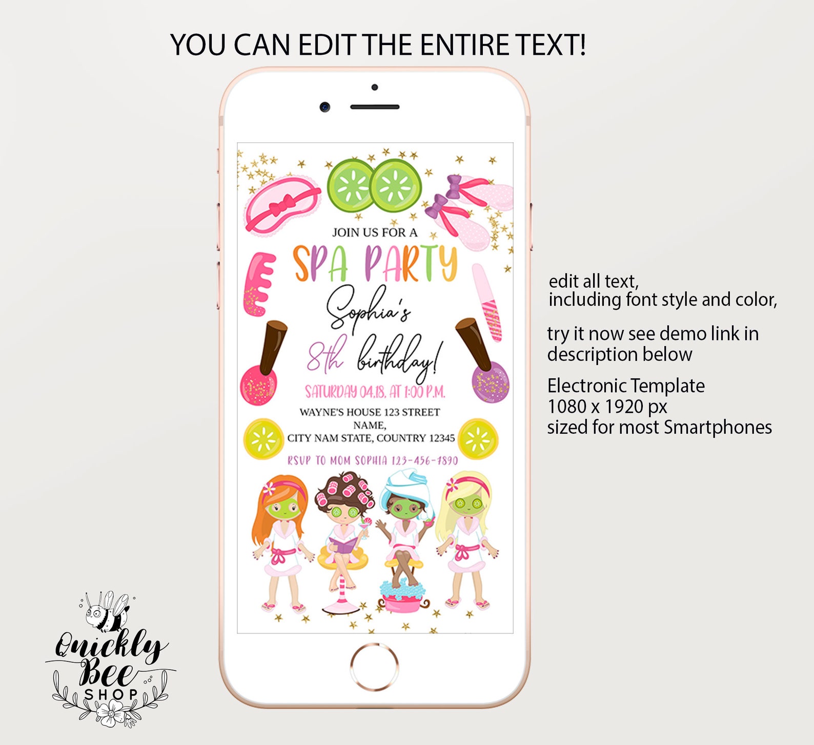 Editable Spa Party Bubble Bottle Label Spa Birthday Girls - Etsy