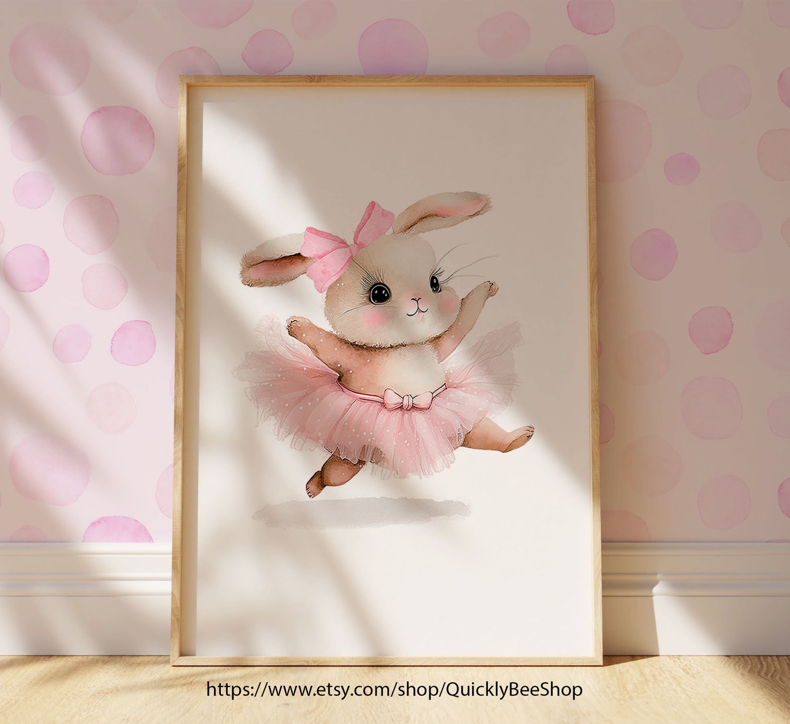 Bunny Ballerina Wall Art, Ballerina Bunny Nursery Wall Decor Set of 3 ...