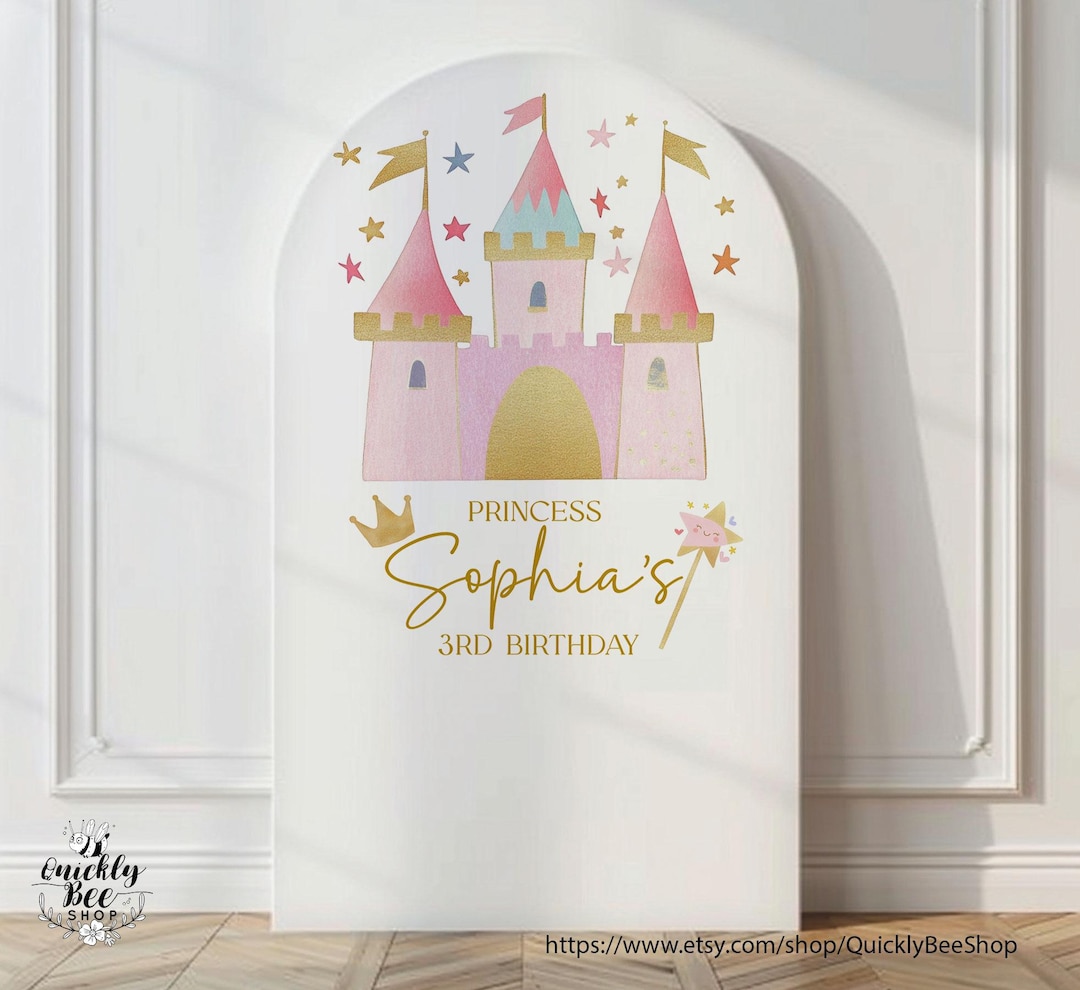Princess Castle Birthday Party Backdrop, Princess Castle Arch Decor ...