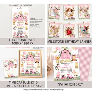 EDITABLE Farm Birthday Party Bundle, Digital Template, Farm Theme ...