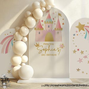Princess Castle Birthday Party Arch Backdrop, Princess Castle Arch ...