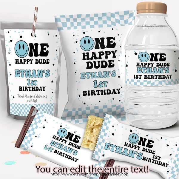 One Happy Dude Chip Bag - Etsy