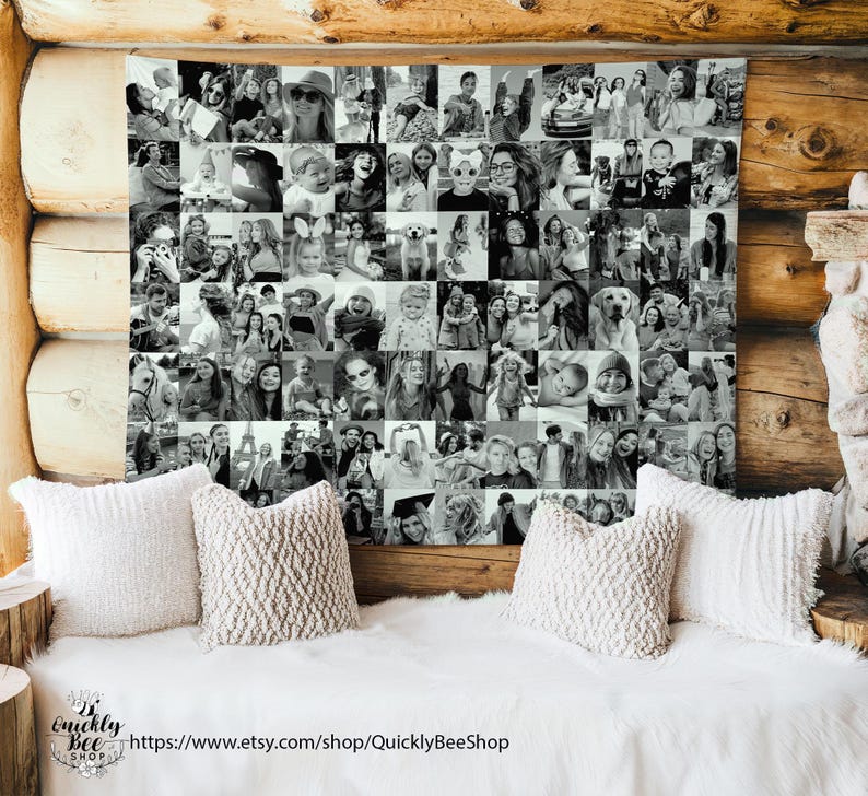 Birthday Backdrop, Fabric Photo Collage, Wedding, Bachelorette Party ...