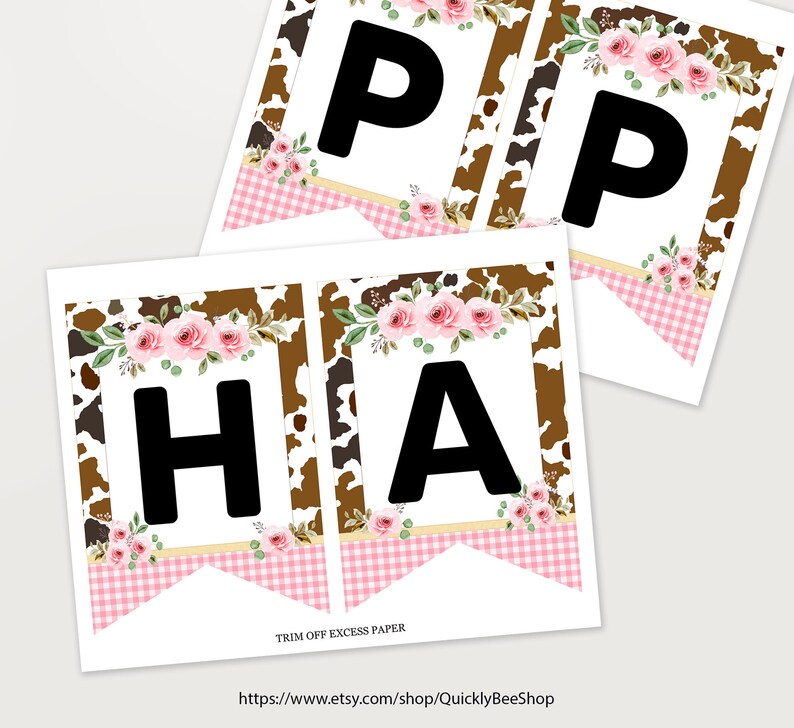 EDITABLE Cow Banner Happy Birthday Banner Printable 1st - Etsy