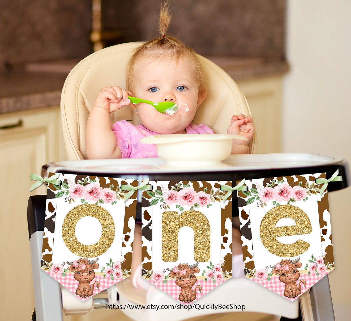 EDITABLE Cow Banner Happy Birthday Banner Printable 1st - Etsy