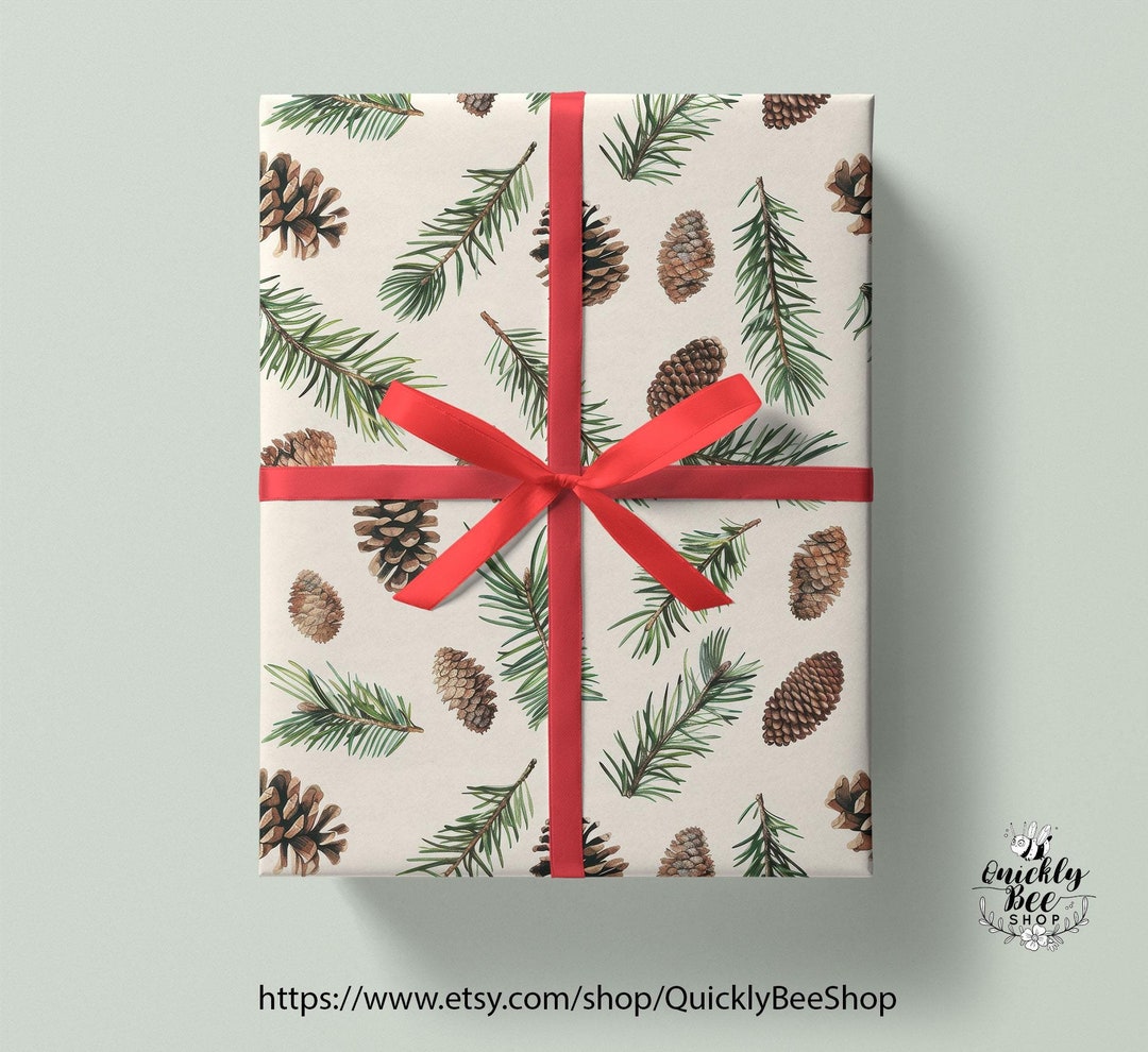 Pine Forest, Unique Wrapping Paper, Pine Tree Nature Lover Minimalistic ...