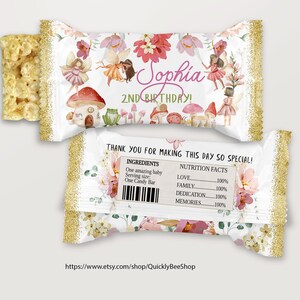 Set Fairy Chips Bag, Juice Bags, Fairy Water Bottle Labels, Candy Bar ...