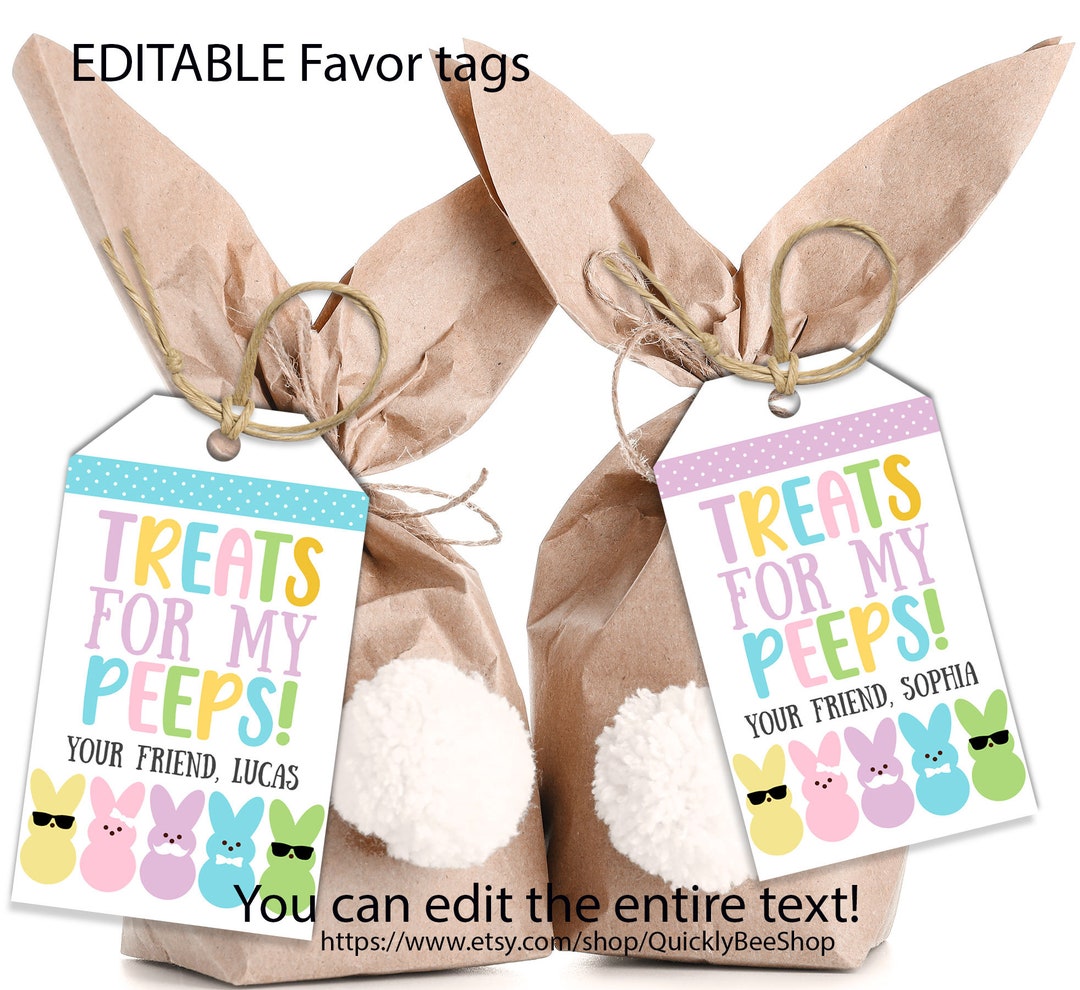 Editable Easter Favor Tags, Easter Thank You Tags, Gift Tags Easter ...