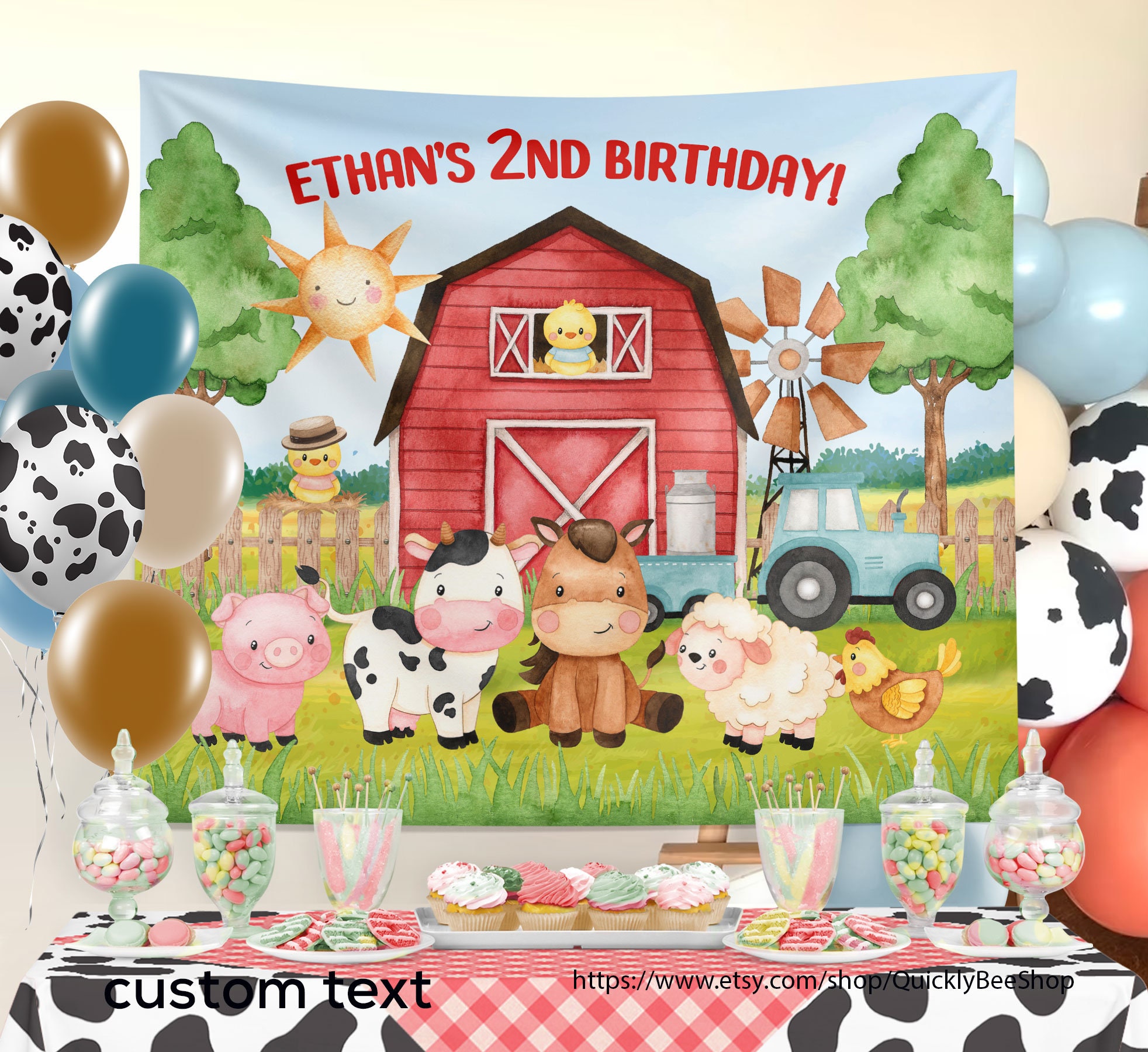 Red Farm Backdrop Barn Backdrop Farm Birthday Farmhouse - Etsy