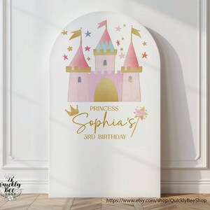 Princess Castle Birthday Party Arch Backdrop, Princess Castle Arch ...