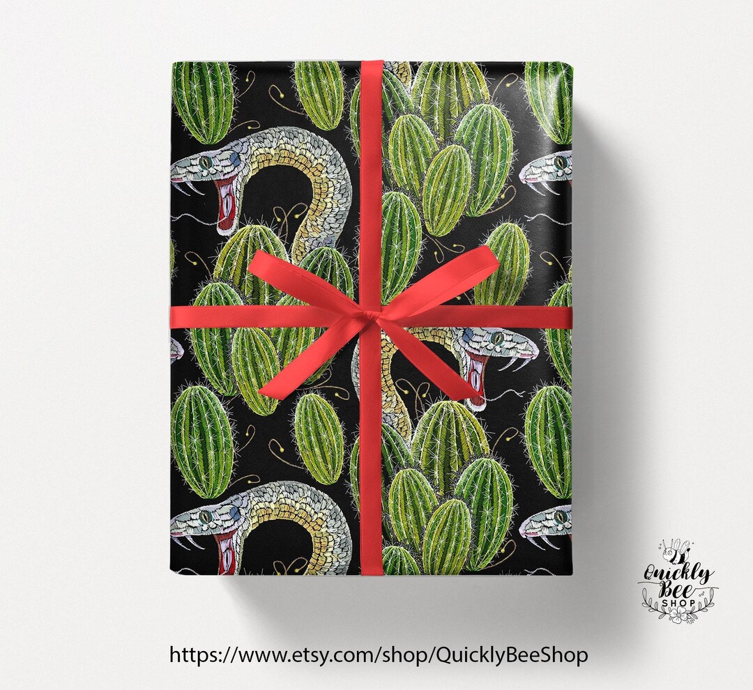 Snake Wrapping, Cactus Snake Wrapping, Reptile Themed All Occasion Gift ...