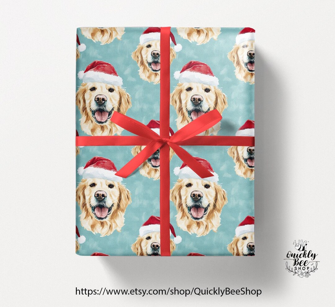 Golden Labrador Gift Wrapping Paper Roll, Golden Retriever Christmas ...