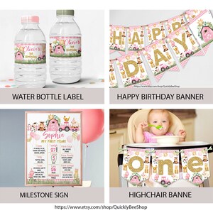 EDITABLE Farm Birthday Party Bundle, Digital Template, Farm Theme ...