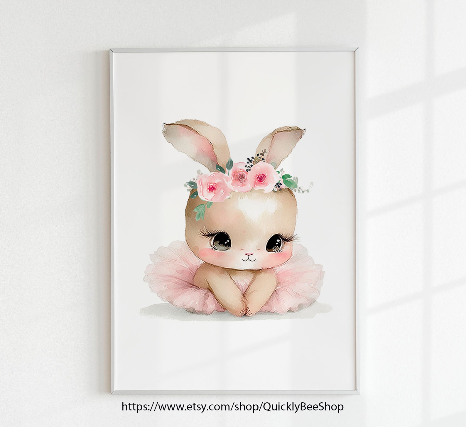Bunny Ballerina Wall Art, Ballerina Bunny Nursery Wall Decor Set of 3 ...