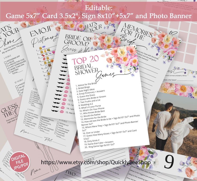 Guess the Dress Bridal Shower Game, Printable Game Editable Template ...