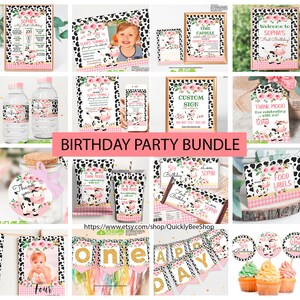 EDITABLE Cow Banner, Happy Birthday Banner, Printable 1st Birthday ...
