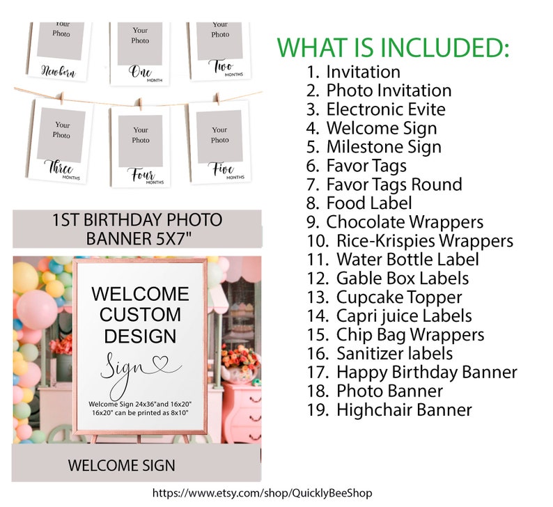 Custom Design Party Pack Printable Birthday Kit Party - Etsy